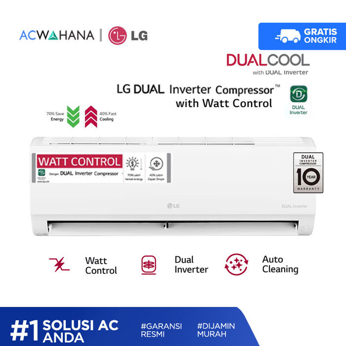 LG AC Split Dinding Dual Cool Inverter Korea Terbaru 2023 Watt Control ...