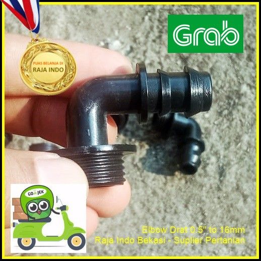 Nepel L Elbow 16mm X 0.5 Inch Neple Elbow 1/2" inch Drat Meal selang 16 ...
