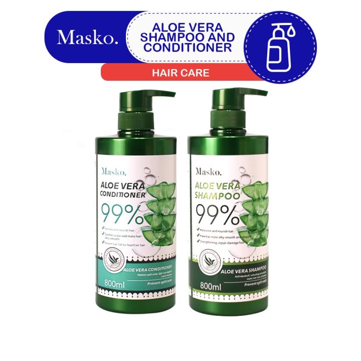 Masko 99% Aloe Vera + VE Hair Shampoo Or Conditioner 800ml | Lazada PH
