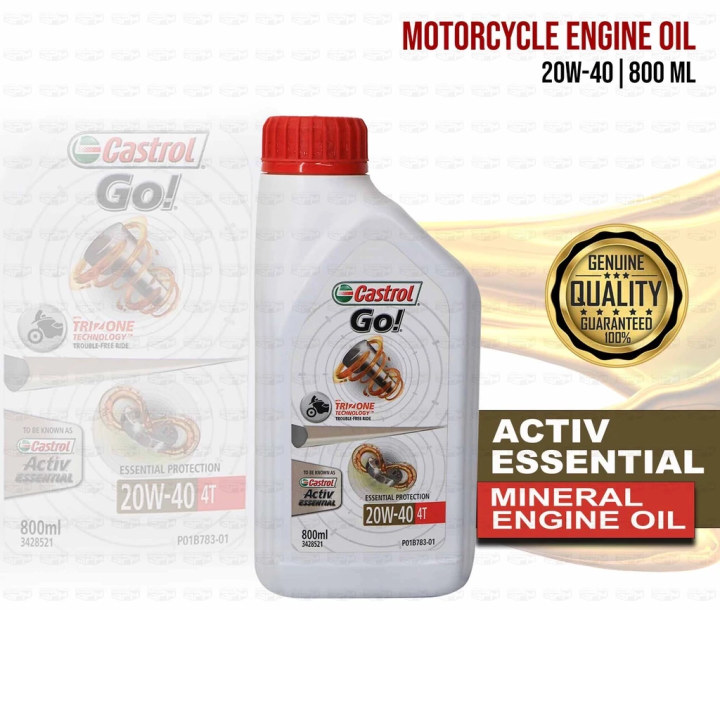 CASTROL ACTIV ESSENTIAL - 20W-40 - MINERAL Engine Oil - 800 ML | Lazada PH