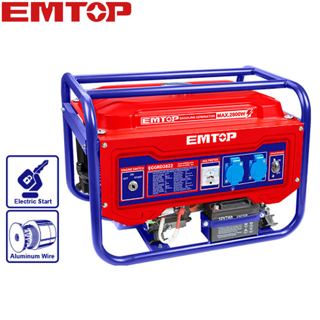 EMTOP เครื่องปั่นไฟฟ้าเบนซิน เครื่องยนต์ 4 จังหวะ รุ่น EGGRD2822 ( Gasoline generator )ดีกว่า ...