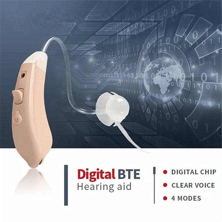 Digital 10 Channel Mini Hearing Aid BTE Hearing Aids Adjustable Tone ...
