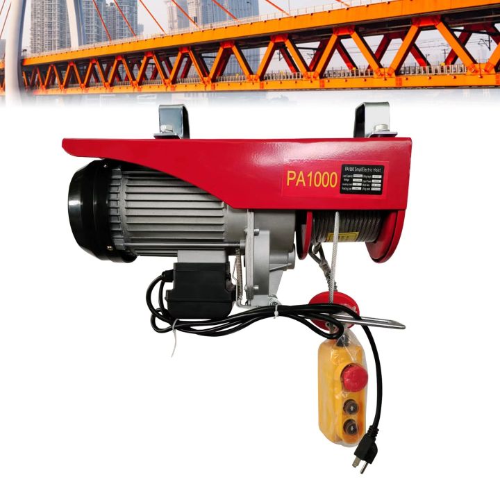 Electric Wire Cable Hoist 2200Lbs Winch Crane Lifter With Towing Strap ...