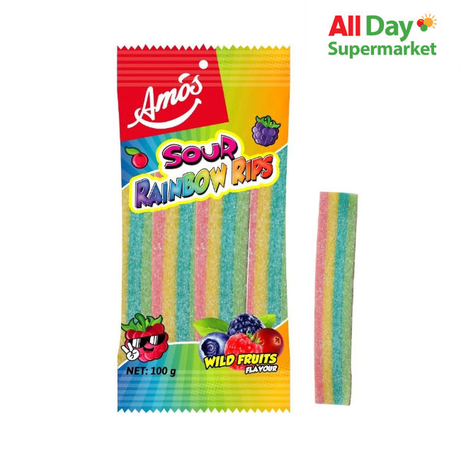 Amos Sour Rainbow Rips 100G | Lazada PH