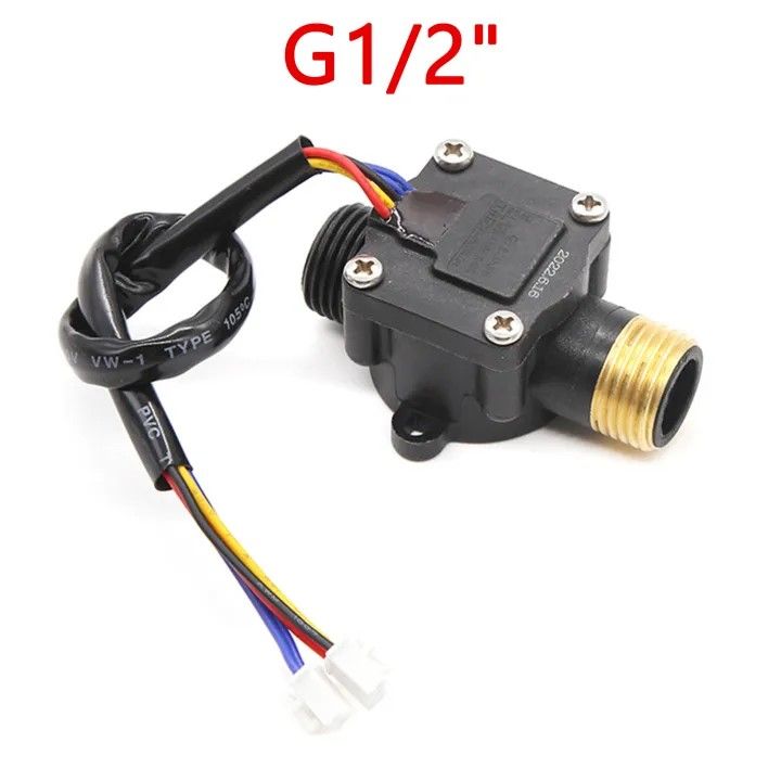 Brass Water Flow Sensor G1/2" Male Hall Effect Sensor Switch 1-30L/min ...