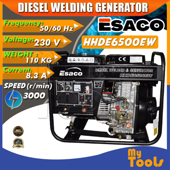 Mytools ESACO HHDE6500EW Diesel Welding Generator | 230V | 110 KG | Lazada