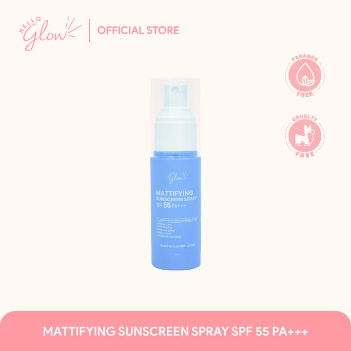 Hello Glow Mattifying Sunscreen Spray SPF 55 PA+++ | Lazada PH