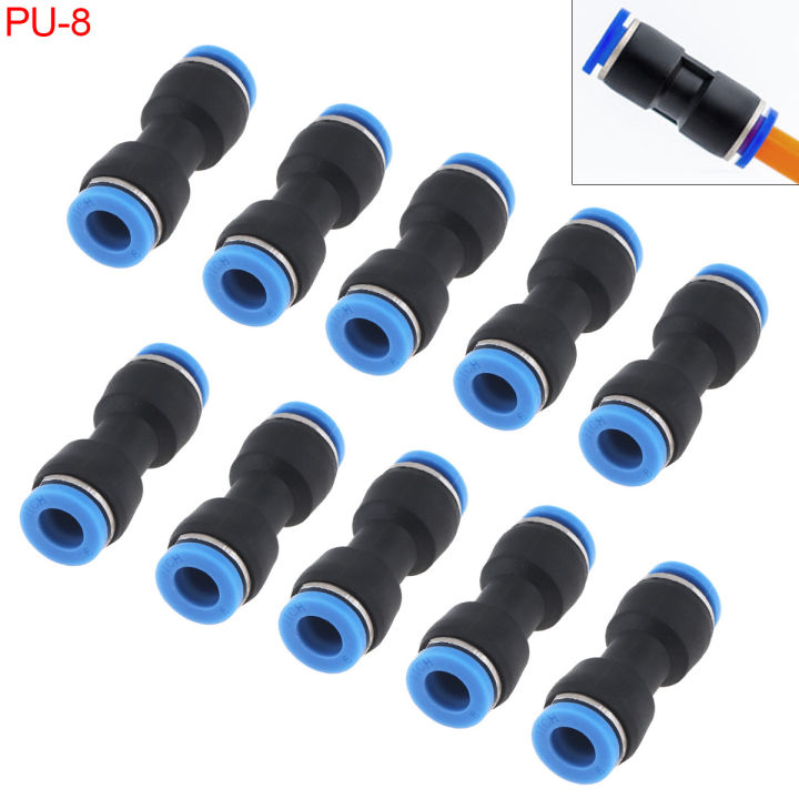 10pcs 8mm Pneumatic Straight Quick Connector Pneumatic Insertion Air ...