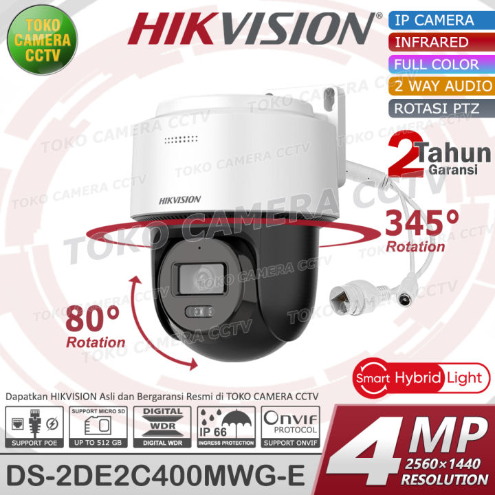 HIKVISION DS-2DE2C400MWG-E IP CAMERA CCTV 4MP COLORVU MINI PT KAMERA PTZ 360 | Lazada Indonesia