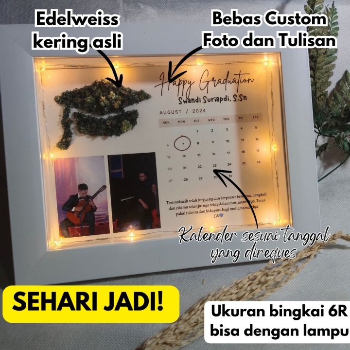 FRAME LANDSCAPE KALENDER EDELWEISS PHOTO bingkai kaca PIGURA 6R custom ...