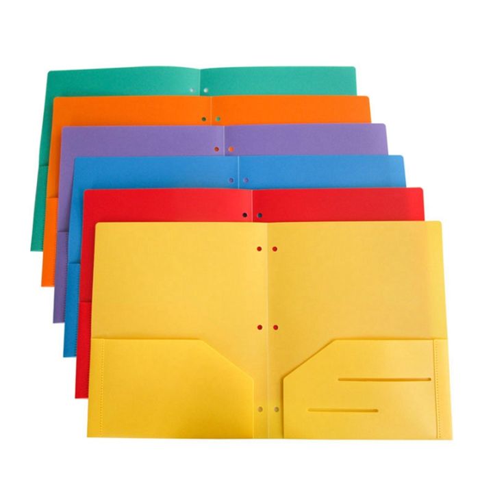 6 Pack Heavy Duty Plastic Two Pocket Folders, Folders with Pockets ,2 ...