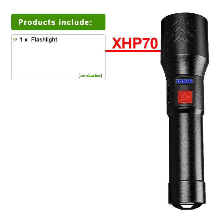 9000 lumens xhp70 LED powerful flashlight torch Rechargeable ...