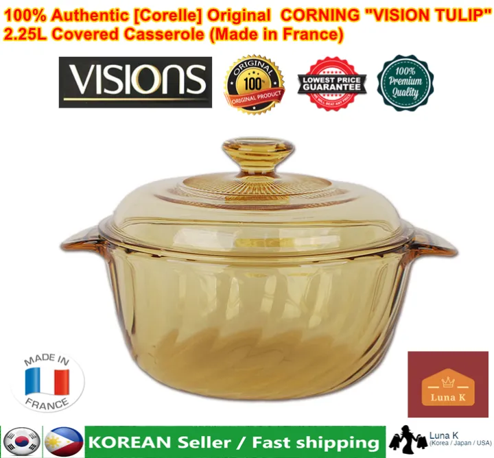 100% Authentic [Corelle] Original CORNING "VISION TULIP" 2.25L Covered ...
