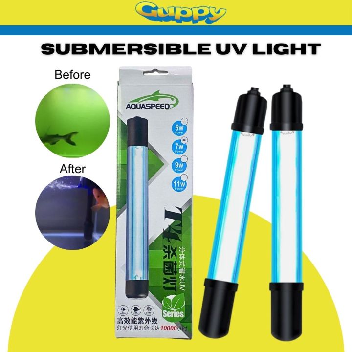 Aquarium Submersible UV Light Lamp 7 watts 5 watts High-Performance ...