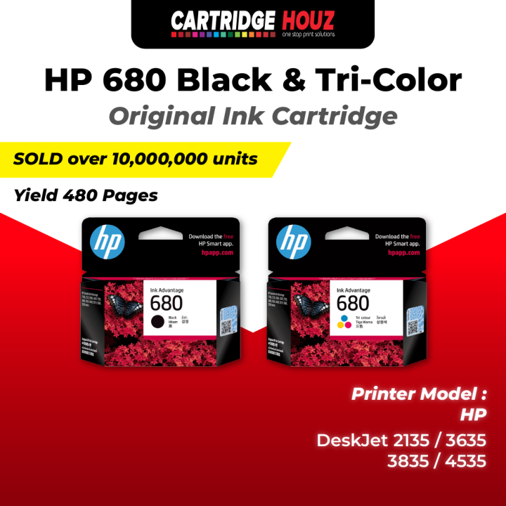 ORIGINAL HP 680 Black / Tri-color Single Pack for HP DeskJet 1115/1118 ...