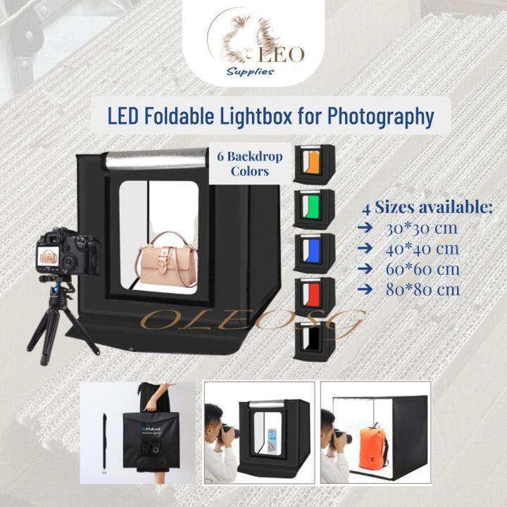 [SG Instock] PULUZ Foldable Adjustable LED Light Box Photography ...