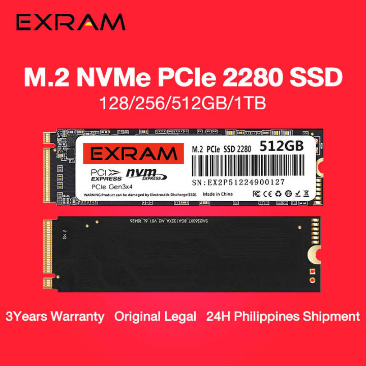 EXRAM M.2 SSD SATA NVMe PCIe 2280 Gen 3.0 x4 Internal Solid State Drive 128G 256G 512G 1TB ...
