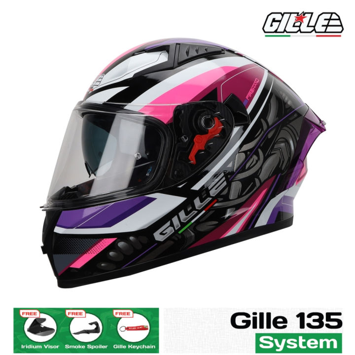 Gille 135 GTS SERIES V1 System Full Face Dual Visor Motorcycle Helmet ...