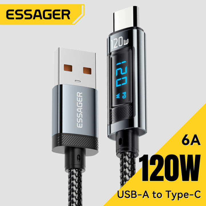Essager 120W Super Fast Charge USBA to Type-C Cables 6A Quick Charge ...