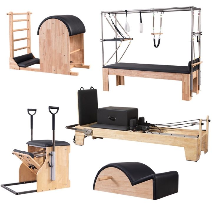 Solid KKOCH Wood Pilates Equipment Set Wunda Chair Reformer Tower Spine ...