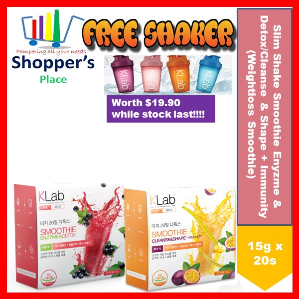 KLAB Slim Shake Smoothie Enyzme & Detox 15g x 20s/Cleanse & Shape + Immunity (Smoothie) 15g x ...
