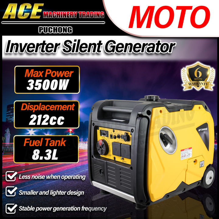 MOTO MT3900i 3500W PORTABLE & SILENT GASOLINE INVERTER GENERATOR | Lazada