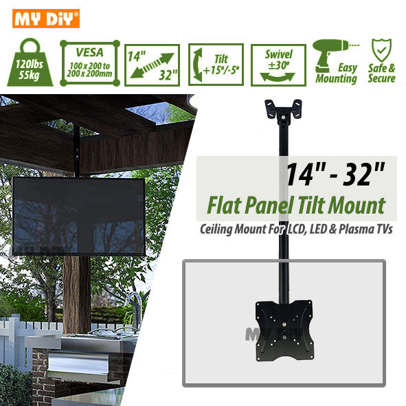 DIYHARDWARESTATION - Ceiling Type TV Bracket 14" - 32" Adjustable ...