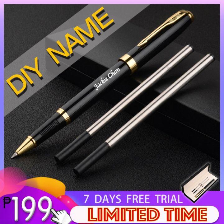 DIY Name LOGO Metal Pen Gift Box Men Women Business Signature Pen with ...