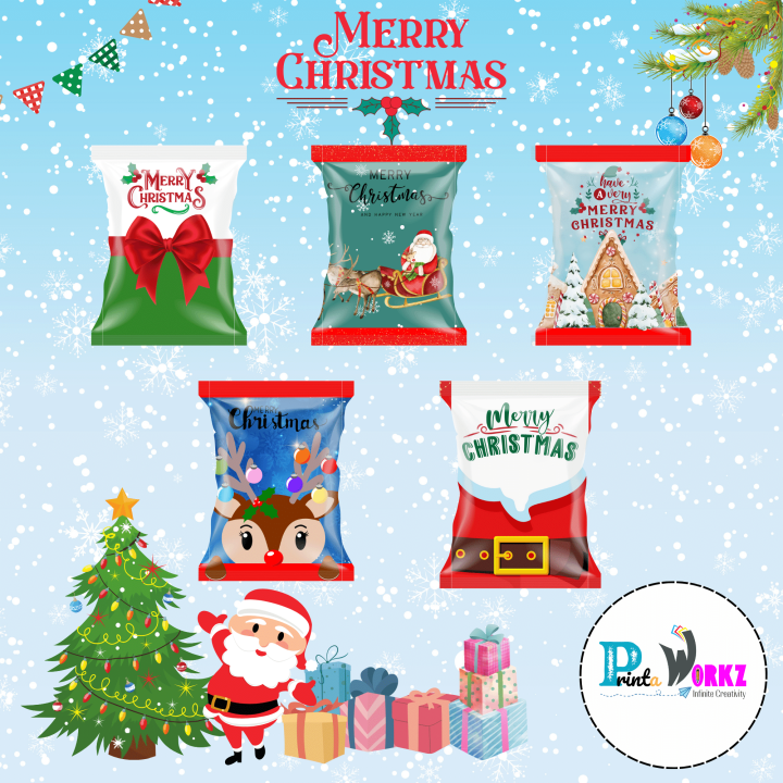 PrintaWorkz Cute Christmas Chip Bags - 5.5x8.3 inches | Lazada PH
