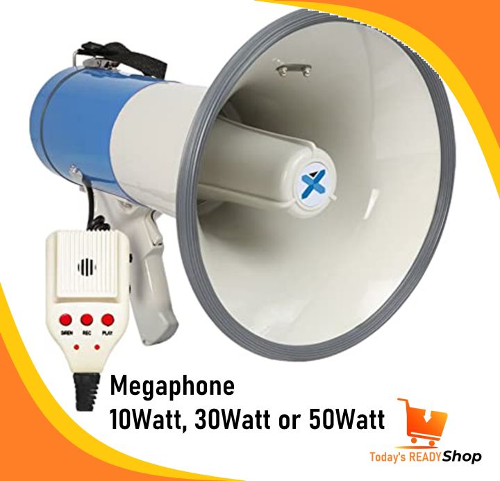 Megaphone Speaker with Siren Alarm System and Bluetooth USB and ...