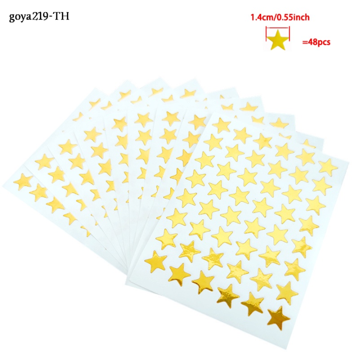 goya219 10sheets/bag Gold Star Sticker Stamping Five Pointed Star ...