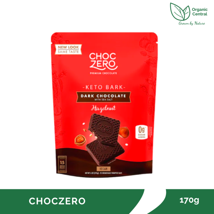 Choc Zero Dark Chocolate with Sea Salt Hazelnuts 170g | Lazada PH