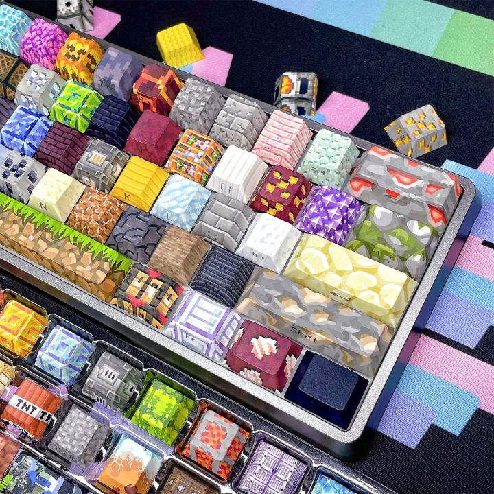 MC Minecraft Translucent Keycap PBT Sublimation Custom Mechanical ...