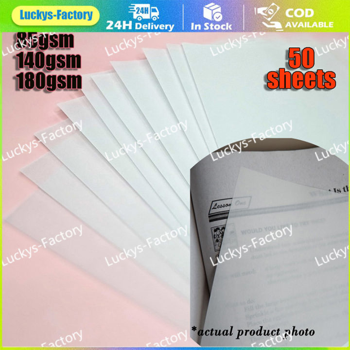COD 50 Sheets Curious Translucents Clear Vellum Paper Imitation leather ...