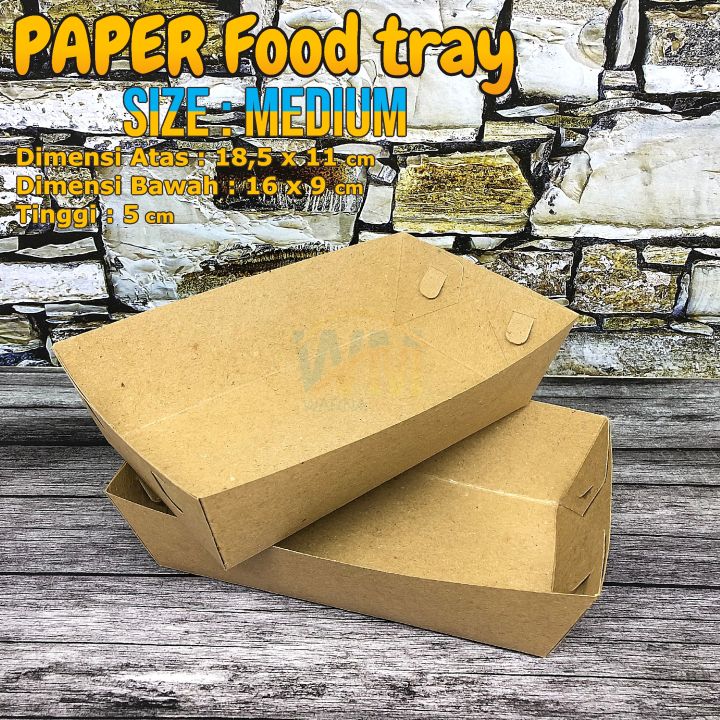 (Isi 50pcs) Paper Tray Dine In / Piring Nampan Kertas Alas Tempat Makan ...
