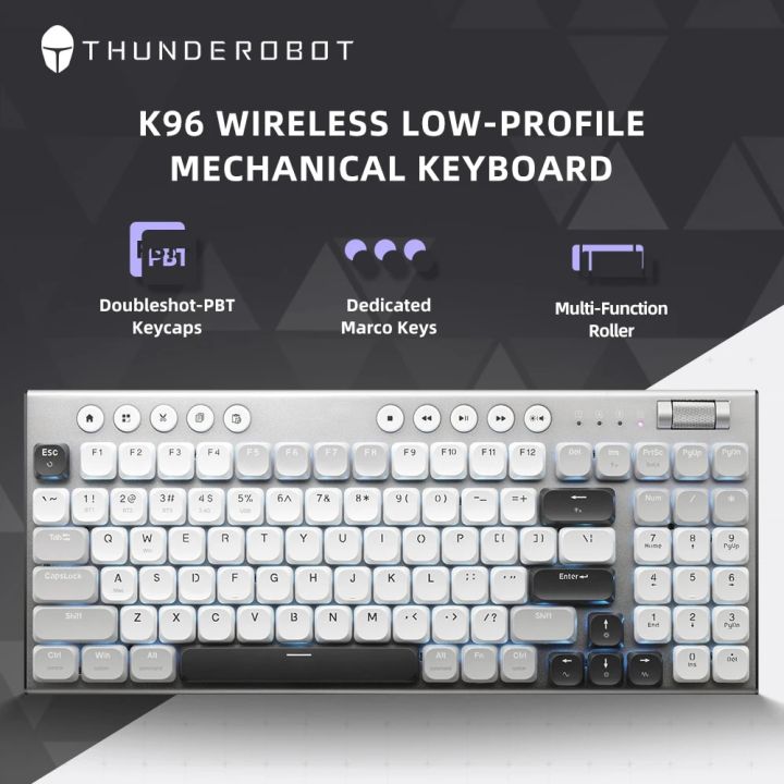 THUNDEROBOT K96 Wireless Mechanical Keyboard Low-profile Productivity ...