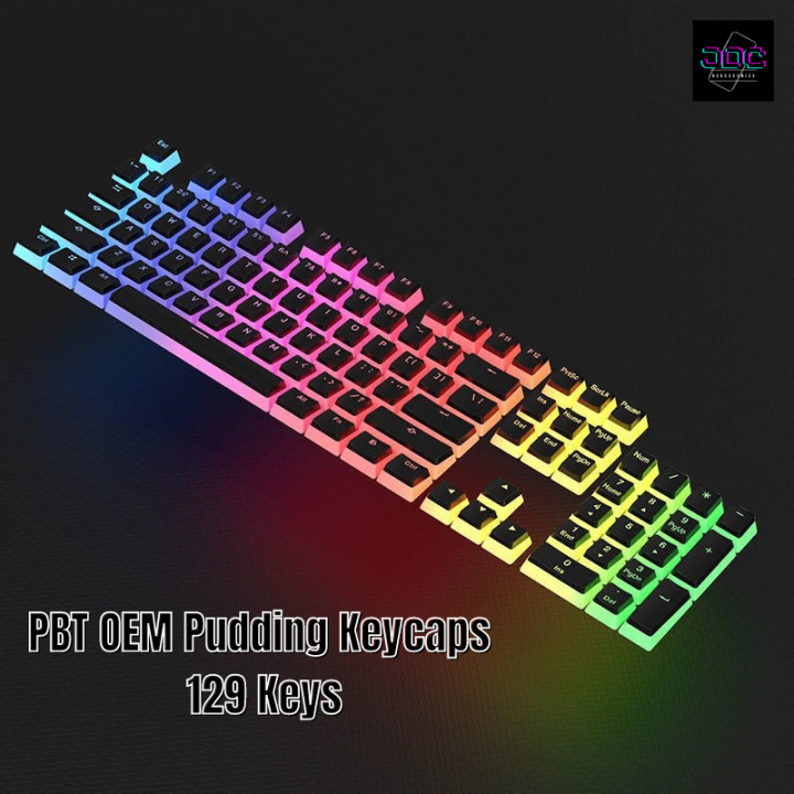Pudding Keycaps Set for Mechanical Keyboard, PBT Double Shot, Full 129 ...