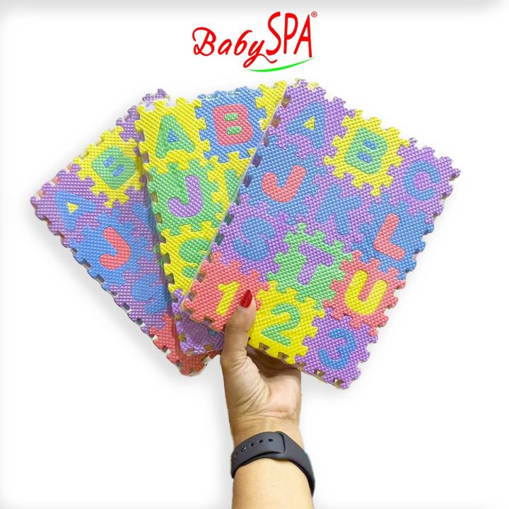 BabySPA 3 Mini Mats 5.5 x 5.5 cm for Child Kids Novelty Alphabet Number ...