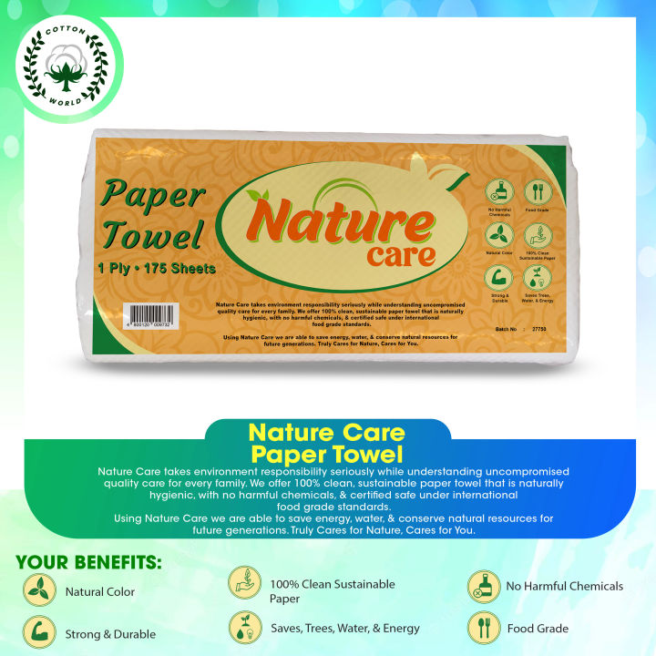 Nature Care Paper Towel 1 Ply 175 Sheets | Lazada PH