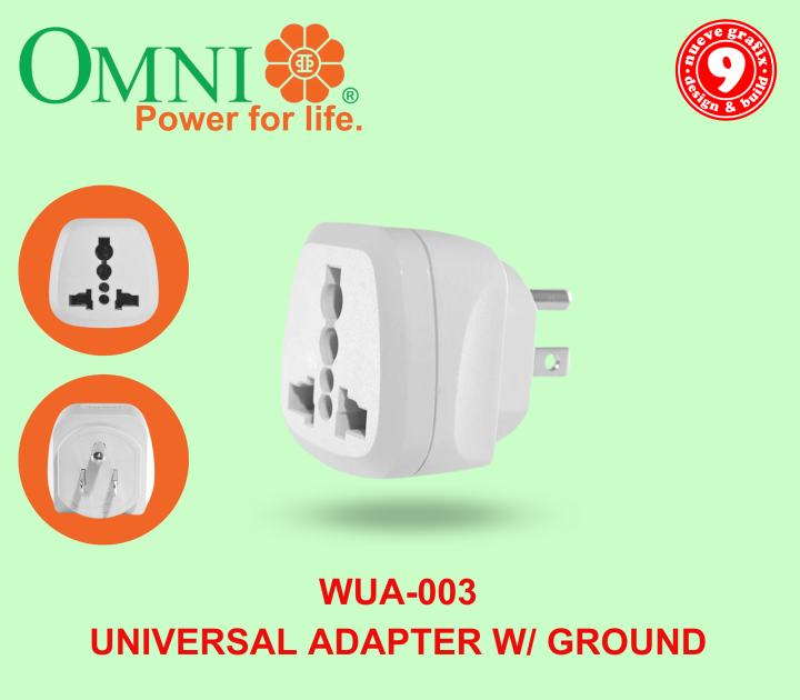 OMNI UNIVERSAL ADAPTER WITH GROUND | Lazada PH