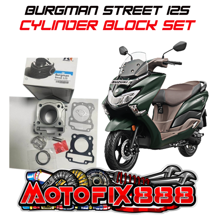 Burgman Street 125 Cylinder Block Set With Piston, Piston Rings and ...