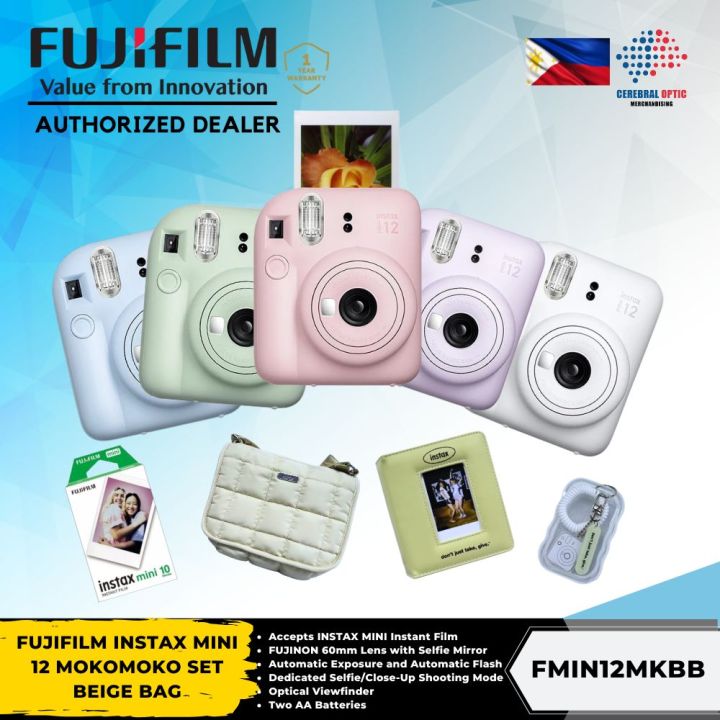 FUJIFILM INSTAX MINI12 MOKOMOKO SET BEIGE BAG (Lilac/ClayWhite ...