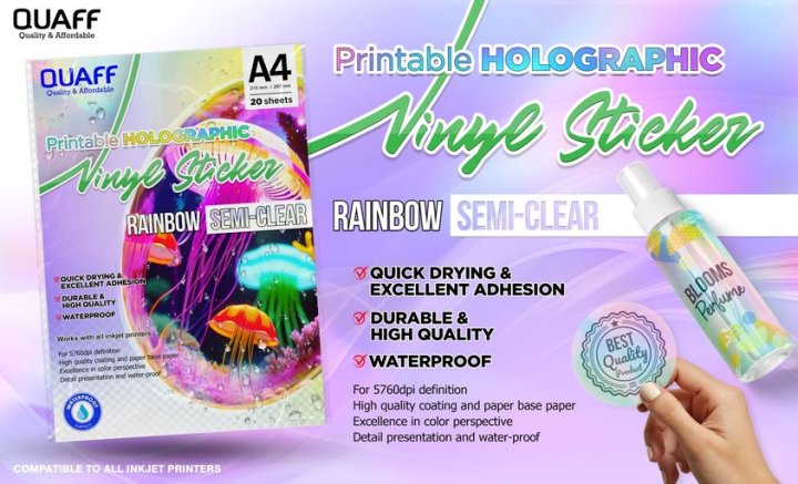 Quaff Vinyl Inkjet Sticker A4 Size Matte 20 Sheets Pack | Lazada PH