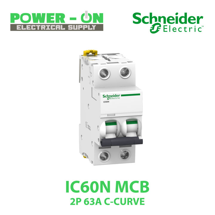 iC60N - miniature circuit breaker - 2P - 63A - C curve by Schneider Electric | Lazada PH