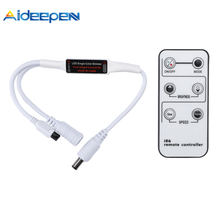 Aideepen DC 5-24V Mini Infrared Remote Control 6 Keys Monochrome Led ...