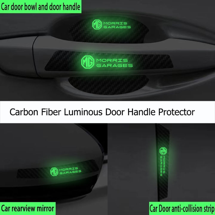 Car carbon fiber luminous door handle sticker suitable for MG GS TF ZR ...