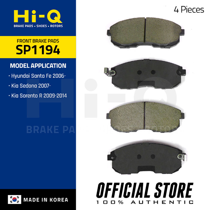 Hi-Q Front Brake Pads for Hyundai Santa Fe 2006-up, Kia Sedona 2007-up ...