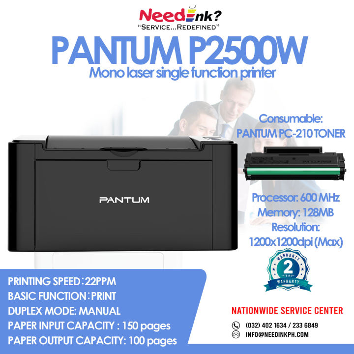 Pantum P2500W Mono Laser Single Function Printer | Lazada PH