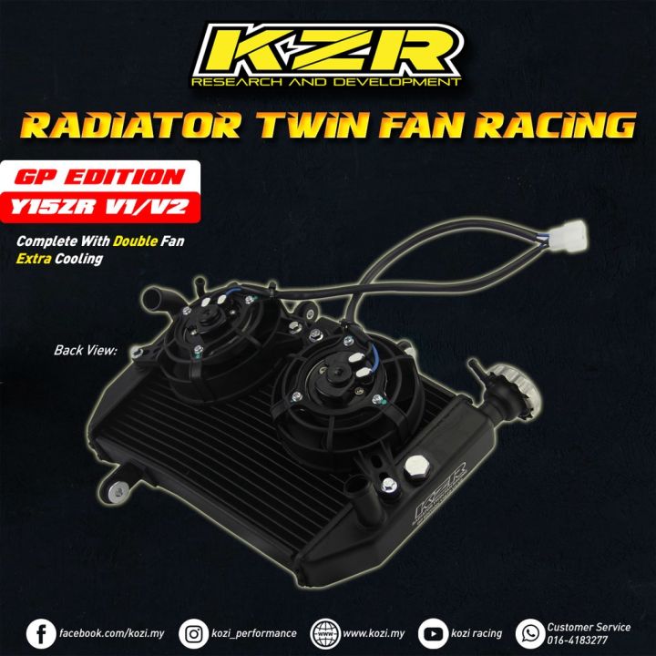 KZR KOZI Y16ZR / Y15ZR V1 V2 Radiator Twins Fan Racing GP Edition | Lazada
