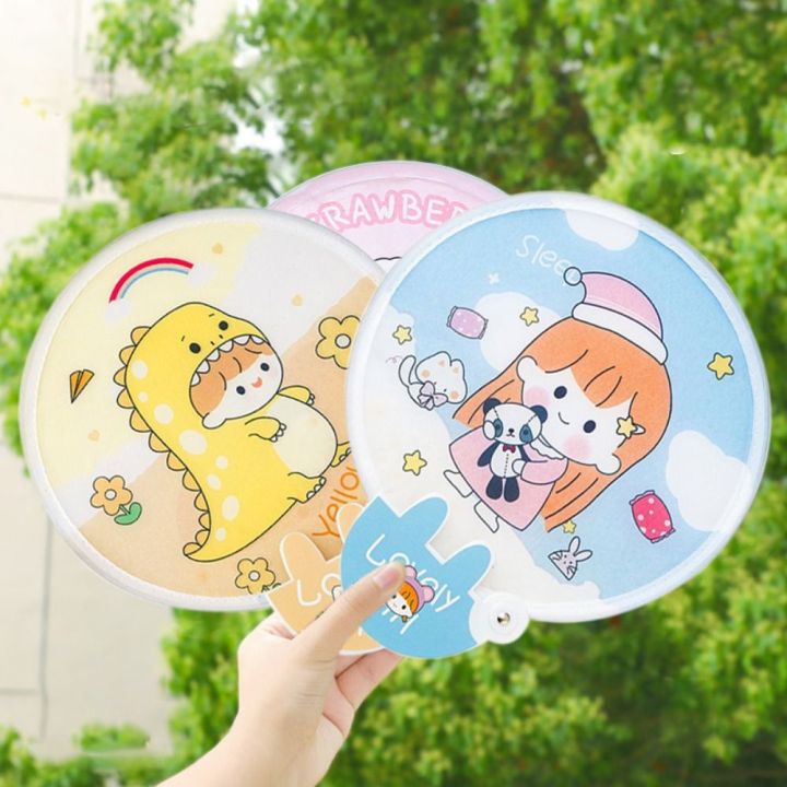 VBBN Collapsible Folding Fan Plastic Round Fan Summer Circular Fan For ...